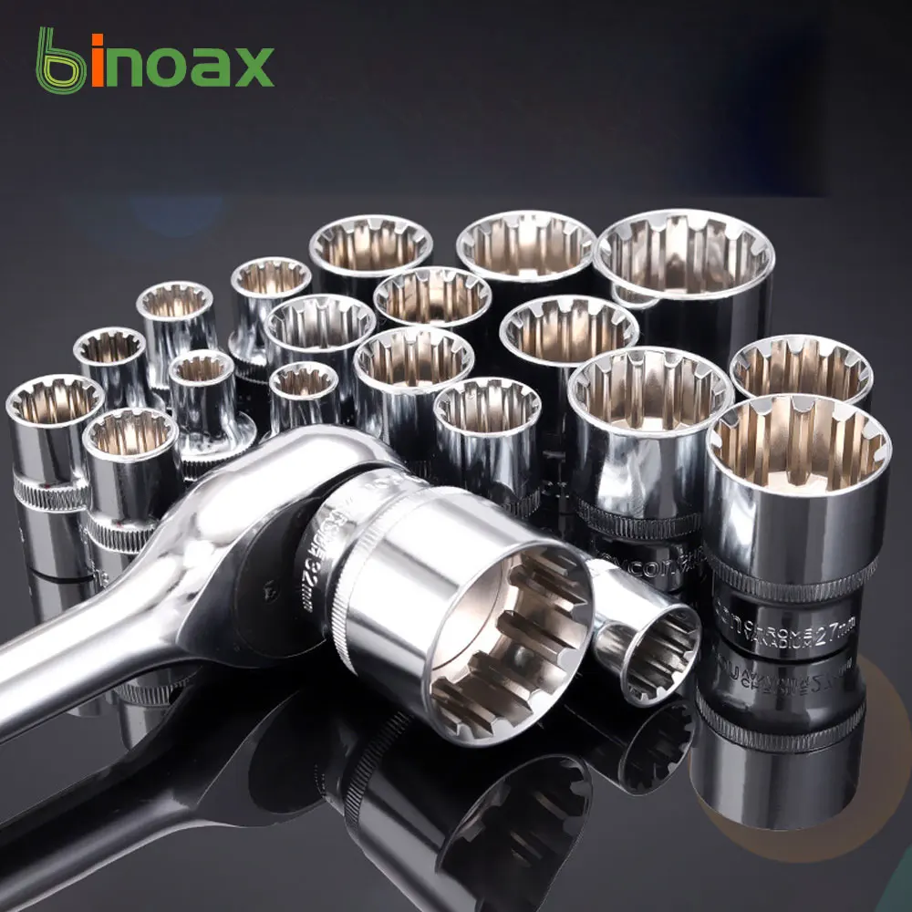 12 Point Socket Wrench Set | Bit Socket Ratchet Wrench | Ratchet Sockets Set - 1/2 Drive ...