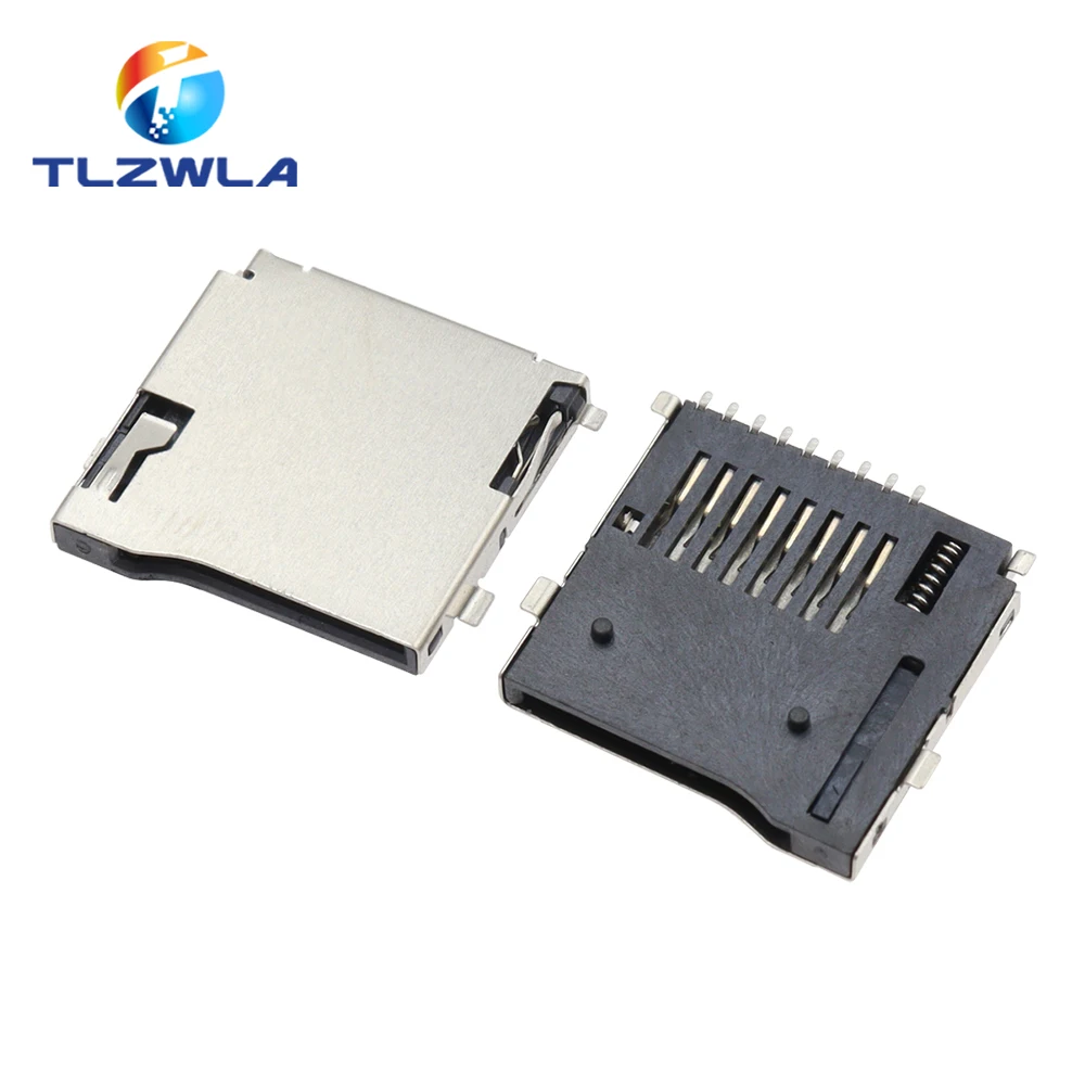 10PCS-9Pin-Micro-SD-Card-Slot-Connectors-Size-14-15mm-TF-Card-Deck-Fit ...