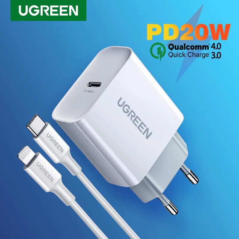 Ugreen carga rápida 4.0 3.0 qc pd carregador 20w qc4.0 qc3.0 usb tipo c carregador rápido para ...