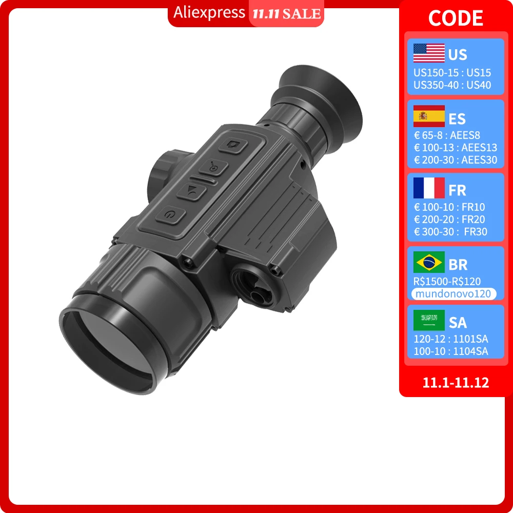 C19 HD Hunting Thermal Imager Laser Range Monocular Scope 640*480 for ...