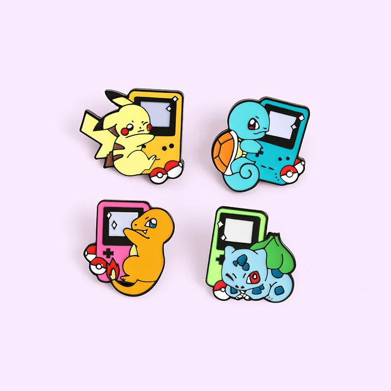 4Pcs-Set-Pokemon-Cartoon-Metal-Pins-Bulbasaur-Squirtle-Brooch-Cute ...