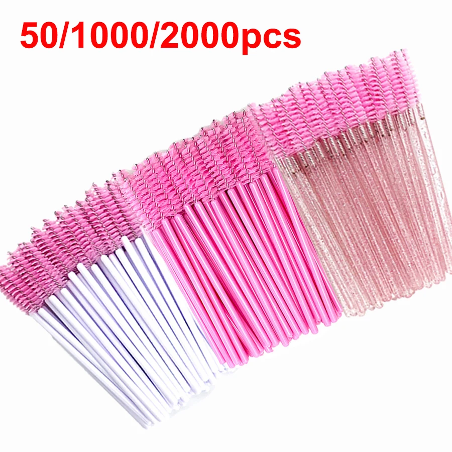 Wholesale 50/1000/2000pcs Eyelash Spoolies Mascara Wands Eyebrow Brush ...