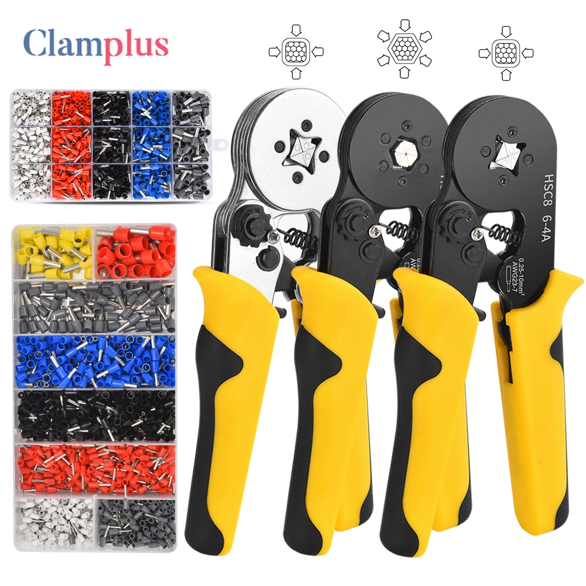 Clamplus Wire Ferrule Crimper Tool Kit, Terminais Tubulares, Crimping ...