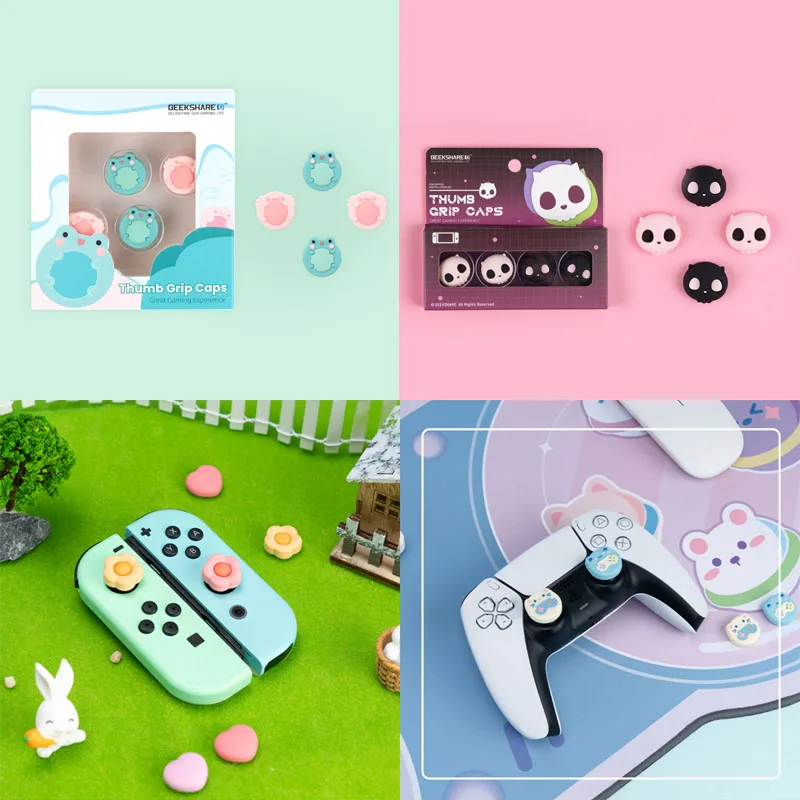New Silicone Thumb Stick Grip Cap Soft Cover For Nintendo Switch Oled NS Lite For Sony PS5 PS4 ...