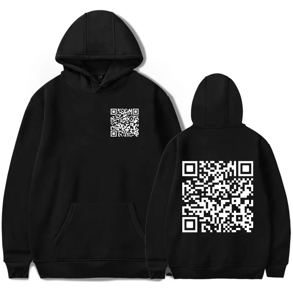Funny-QR-Code-Hooded-Fu-You-QR-Code-Hooded-Drawstring-Pocket-Sweatshirt ...