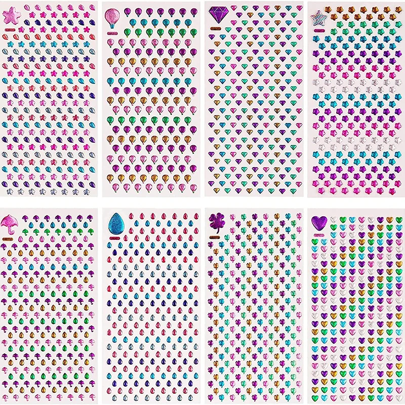 3D-Gem-Sticker-Children-Self-adhesive-Earrings-Glitter-Crystal-Sticker ...