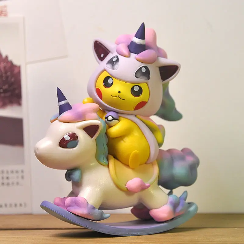 12cm PVC Pokemon Pikachu Anime Figure Trojan Horse Unicorn Doll Model ...