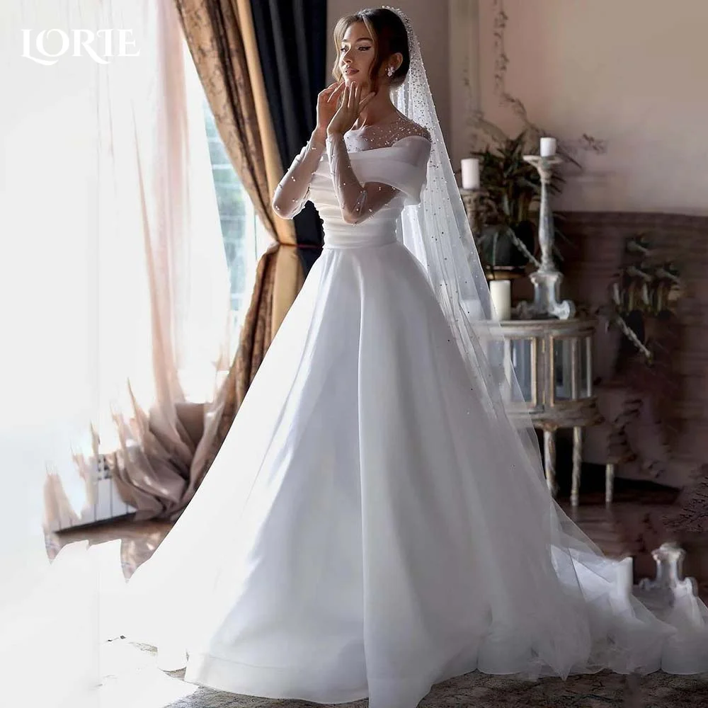 LORIE-Pearls-Wedding-Dresses-Strapless-A-line-Bride-Gown-Elegant-Ivory ...