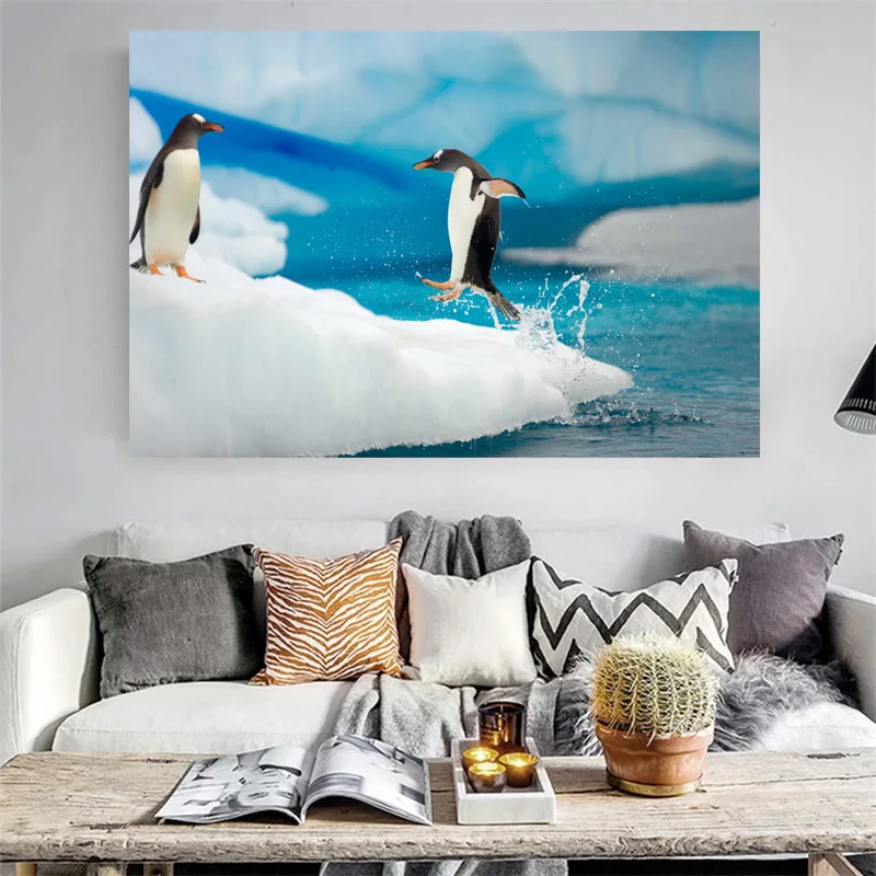 Toile-d-affiches-et-imprim-s-d-animaux-de-pingouin-neige-mignon ...