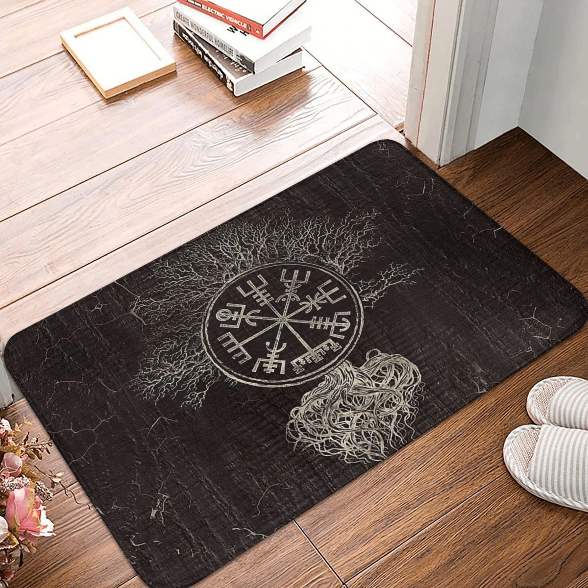 Viking Bad Matte Vegvisir Und Baum Des Lebens Fußmatte Wohnzimmer ...