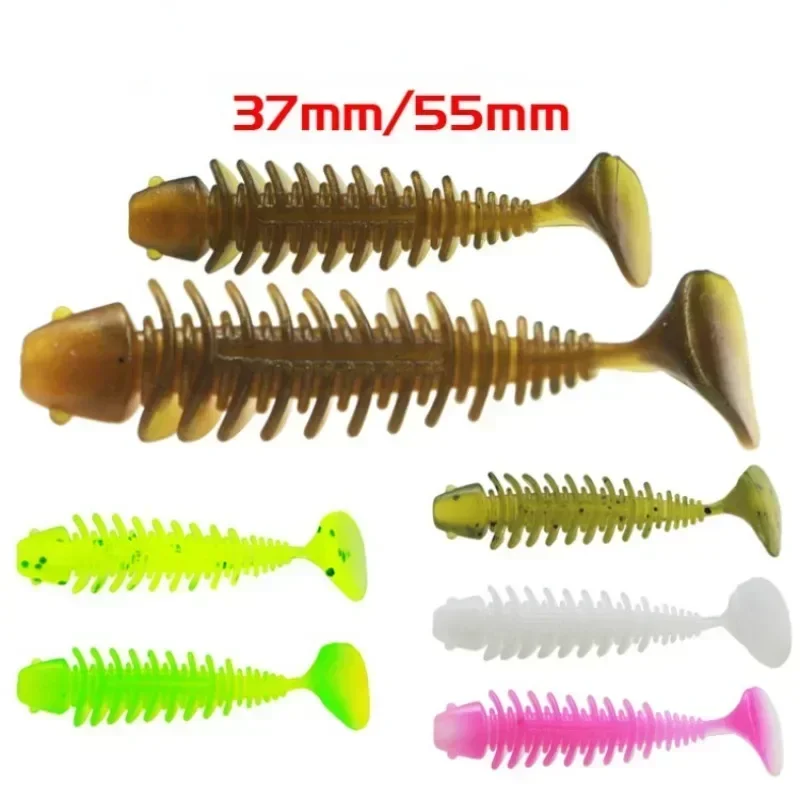 5-10Pcs-Shrimp-Smell-Worm-Fishing-Lure-Larva-Silicone-Artificial-Soft ...