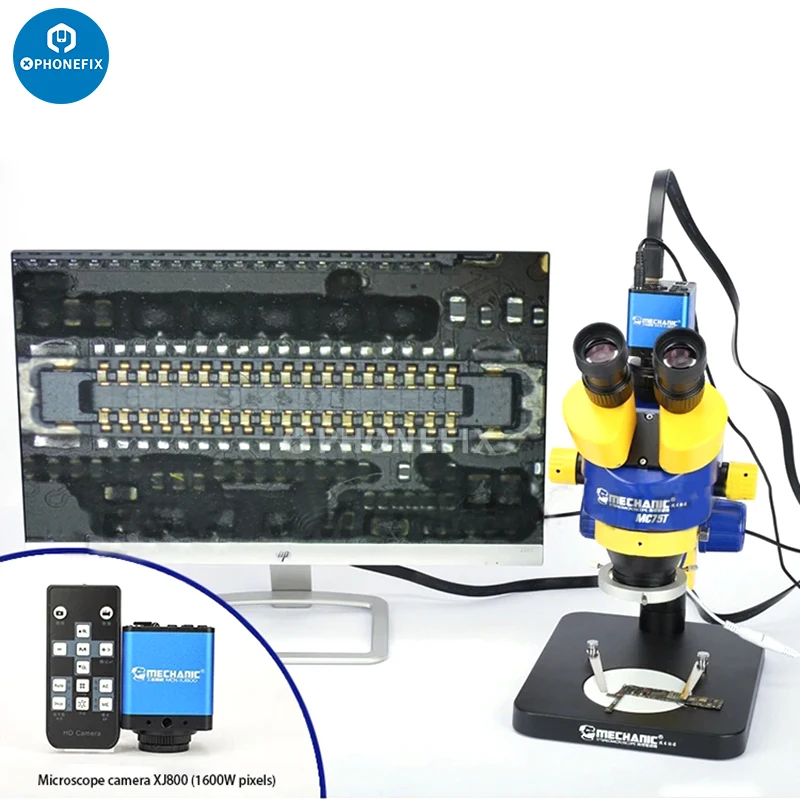 MECHANIC-MC75T-B1-7X-45X-Industrial-Trinocular-Stereo-Microscope-Large ...