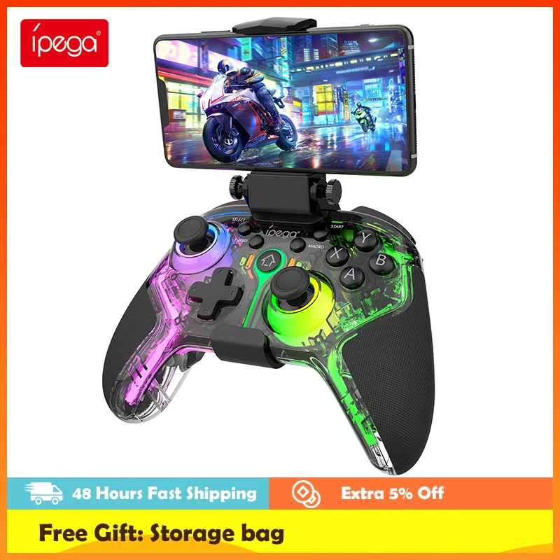 Ipega-9666T-Bluetooth-Game-Controller-RGB-Colorful-Transparency-Gamepad-For-PC-Android-IOS ...