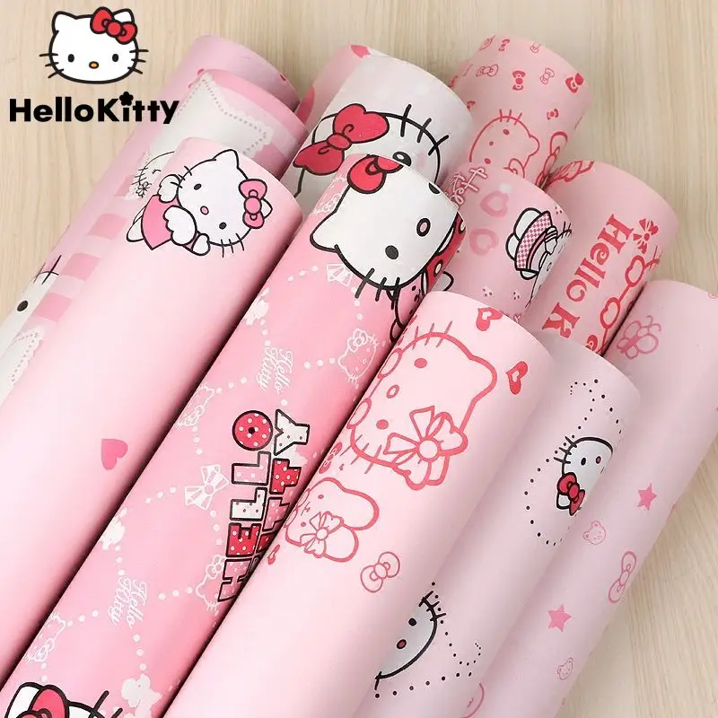 Hello-Kitty-Wallpaper-Pink-Waterproof-PVC-Living-Room-Bedroom ...