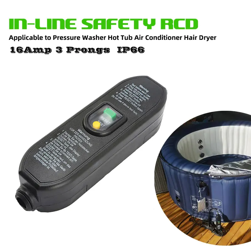 PRCD 16A Hot Tub Waterproof Ground Fault Circuit Interrupter Safety ...