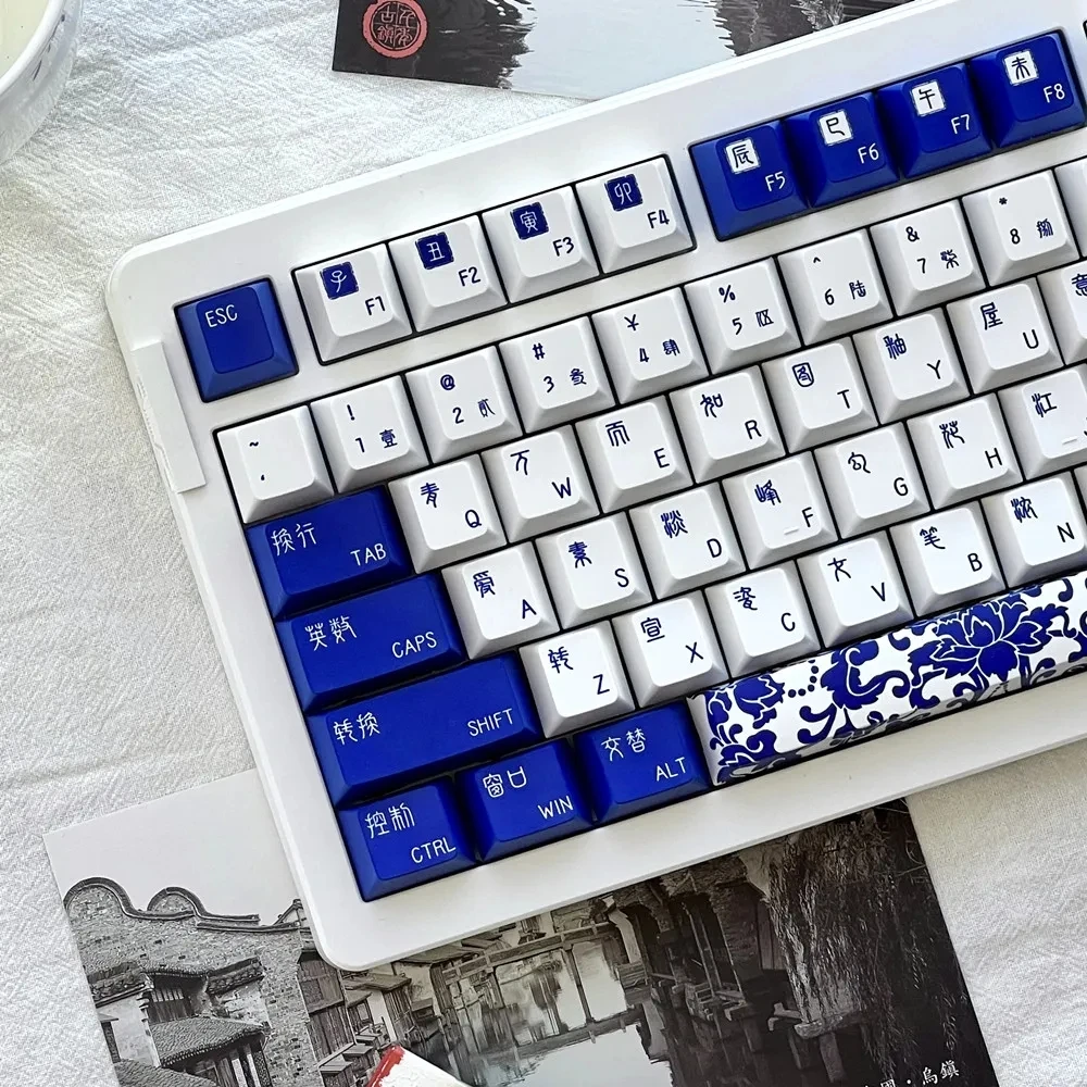 Keycap-de-porcelana-azul-e-branca-perfil-cereja-design-original-142 ...