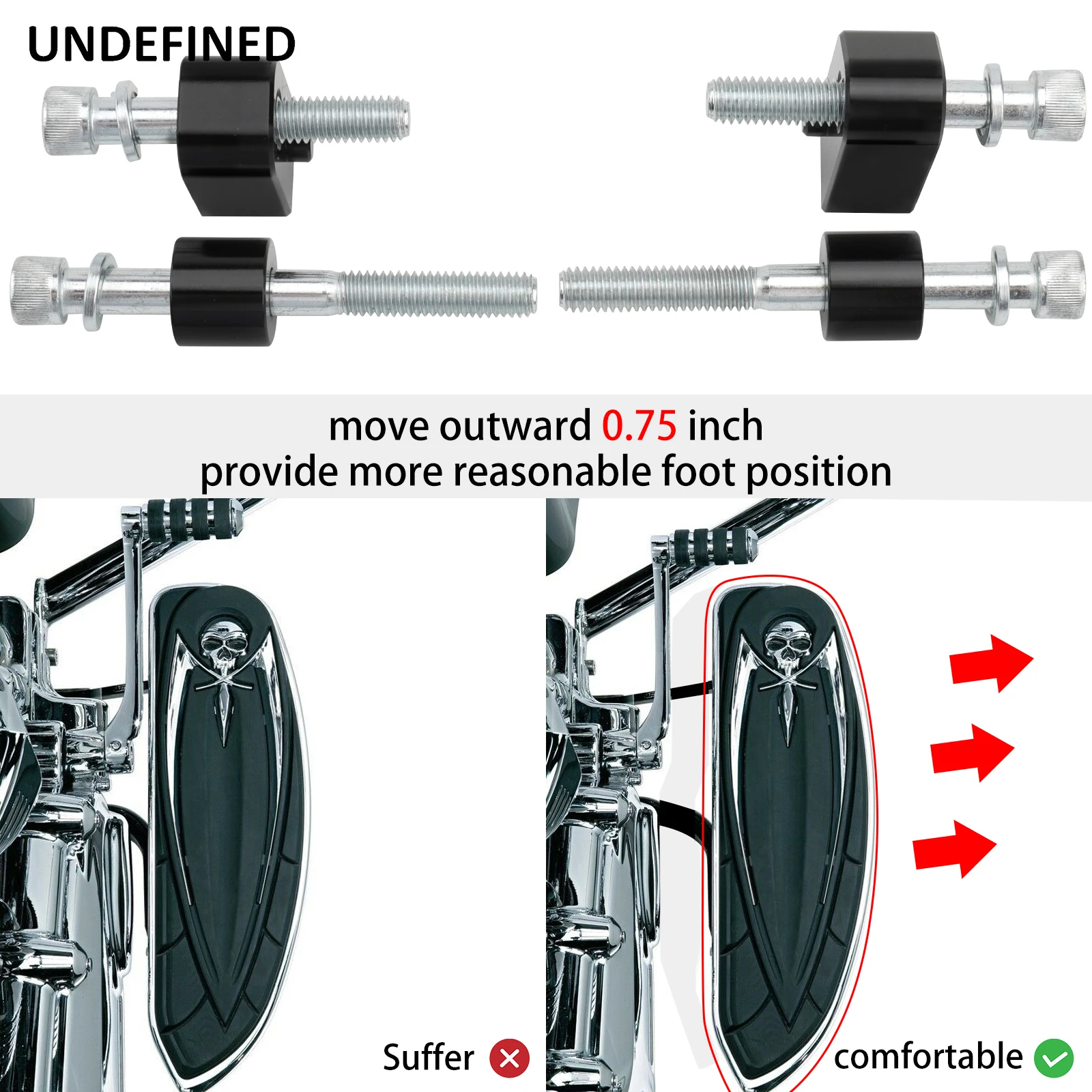 Driver-Floorboard-Extenders-Relocation-Brackets-for-Harley-Touring-FL ...