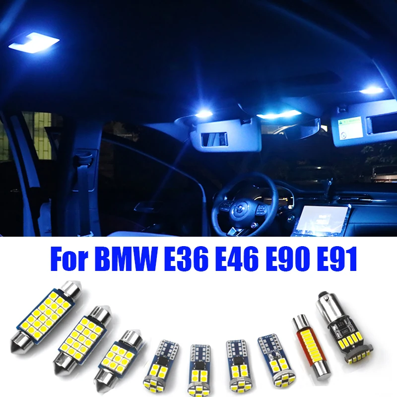 For-BMW-3-Series-E36-E46-M3-E90-Sedan-E91-Touring-Car-LED-Bulbs ...