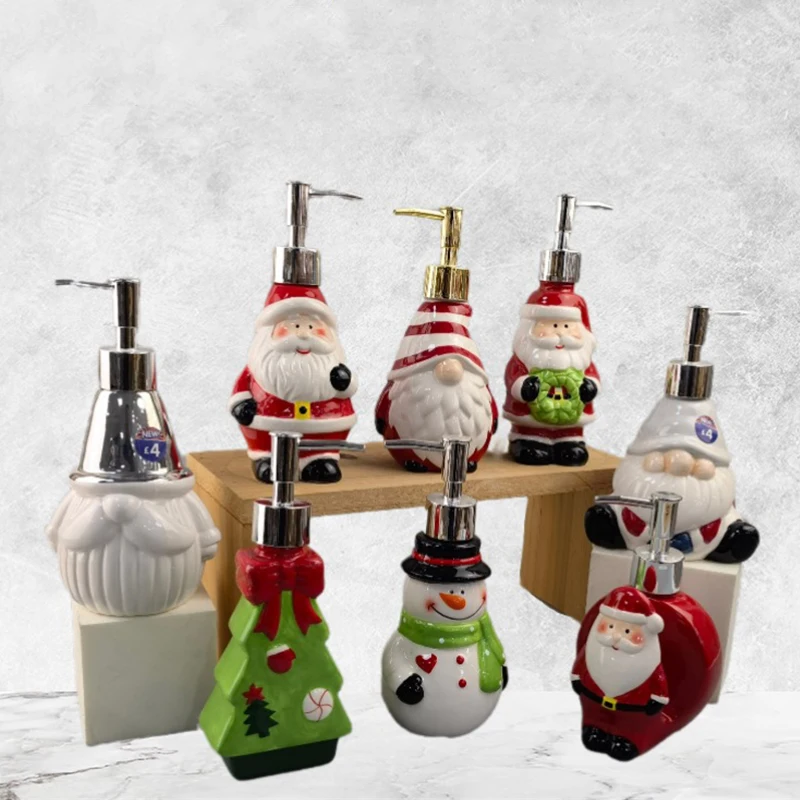 Merry-Christmas-Lotion-Dispenser-Santa-Claus-Ceramics-Shampoo-Hand-Soap ...