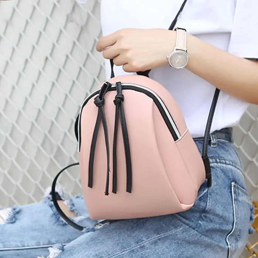 Women-Fashion-Mini-Backpack-Simple-Solid-Color-Adjustable-Small ...