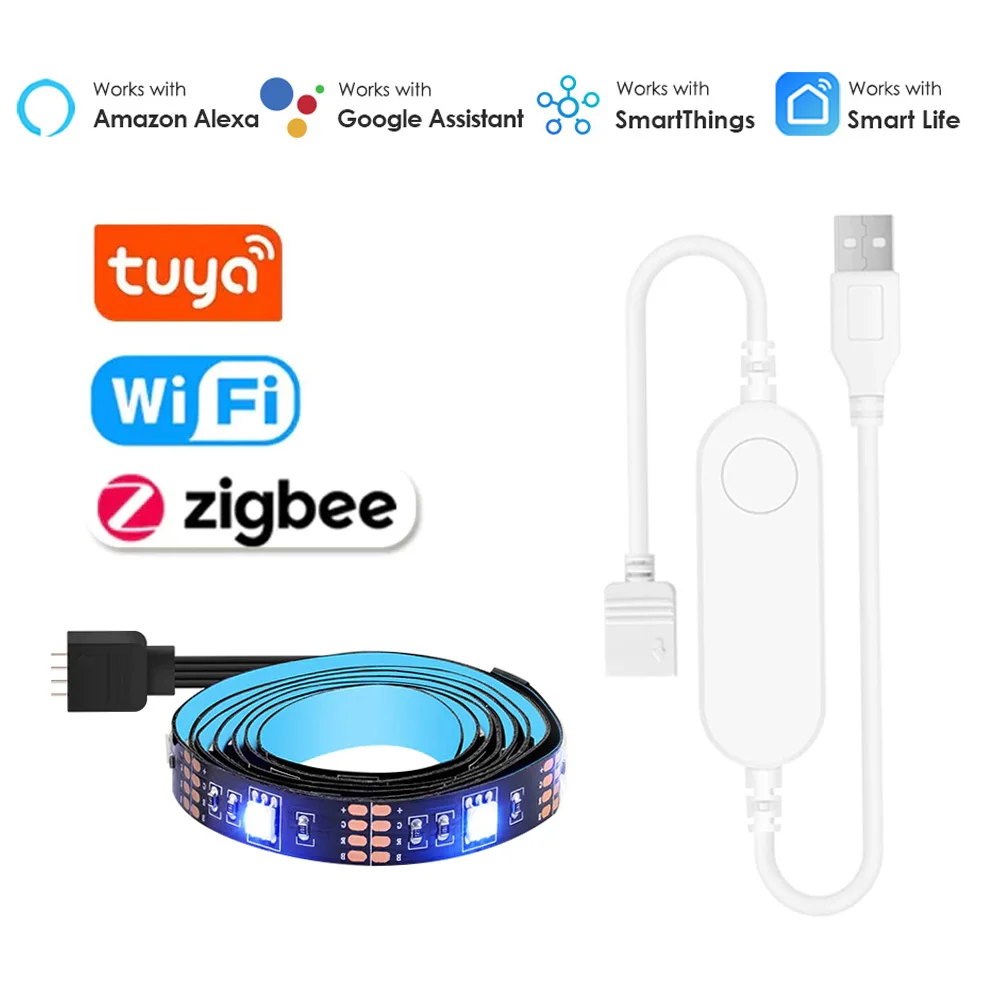 Smart Tuya Zigbee Led Strip Light Wifi USB TV Led Backlight Tape RGB ...