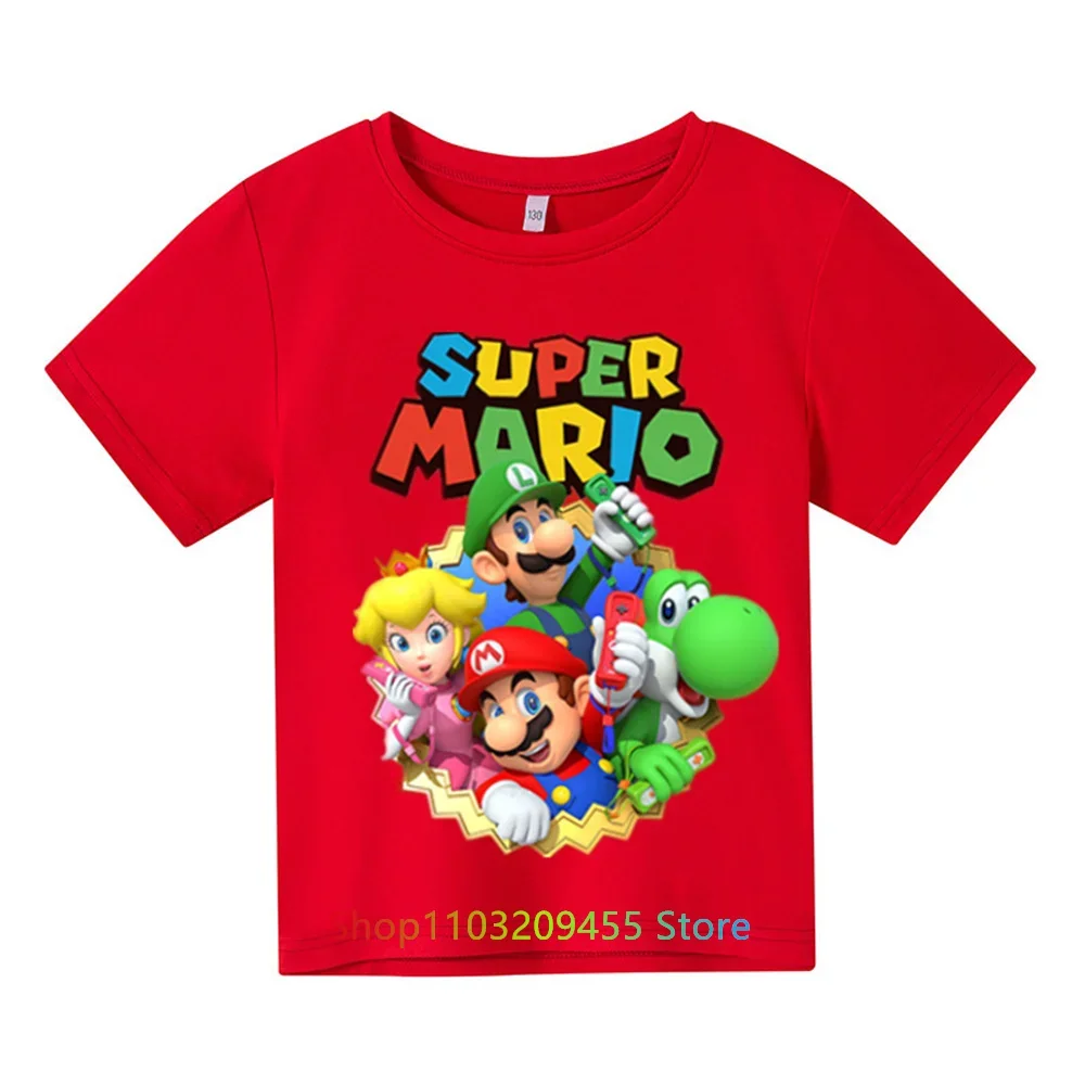 Super-Mario-Bros-T-shirts-para-meninos-e-meninas-Tops-dos-desenhos ...