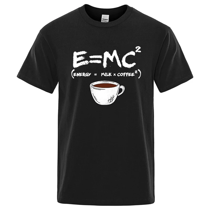 Men's Minimalist Formula Tee Coffee Cup Print Black White Contrast ...