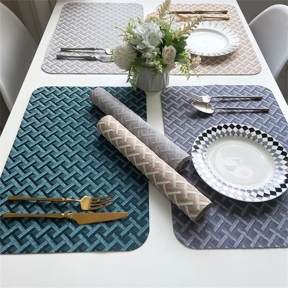 Home-Jacquard-Dinner-PlacematsThickened-Cloth-Tableware-Pad-Creative ...