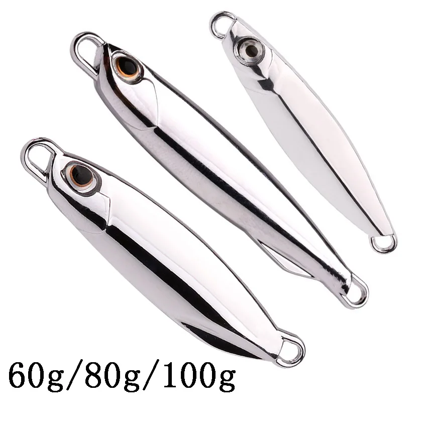 Plating Jigging Metal Lure 60g 80g 100g Saltwater Lead Fishing Lure ...