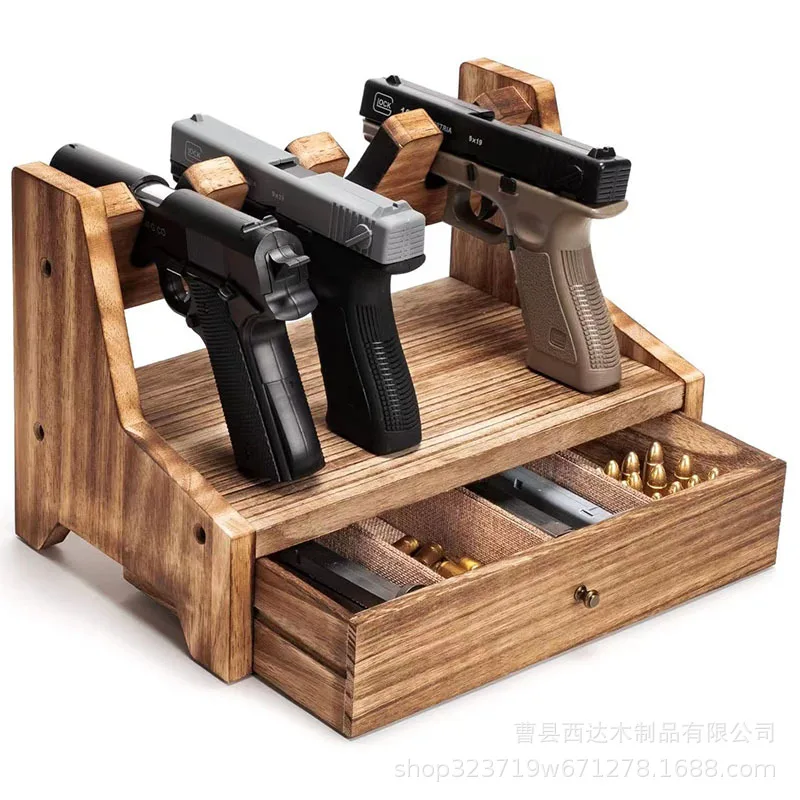New-Wooden-Slot-Gun-Holder-Pistol-Rack-Wooden-Pistol-Rack-For-Firearms ...