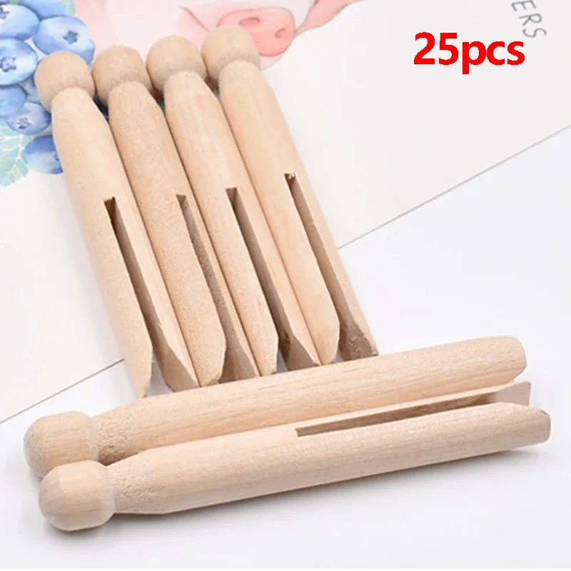 25pcs 11cm Wood dolly peg Wood Clothes Pins Pegs Traditional Dolly ...