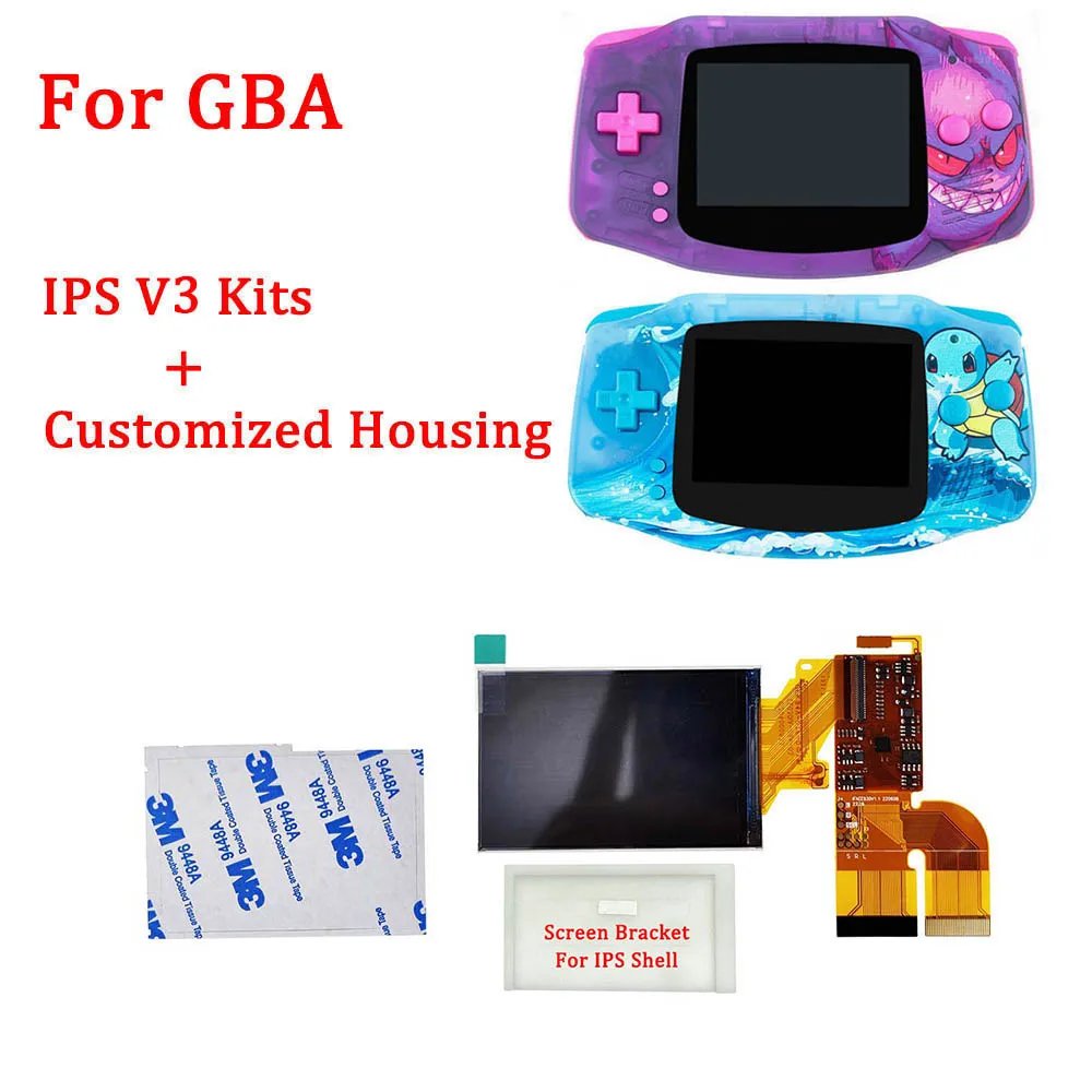 Customized-Housing-Shell-with-IPS-V3-LCD-Screen-Kits-for-GBA-Backlight ...