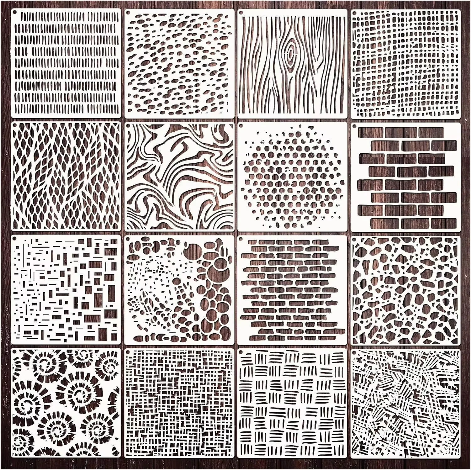 16 Reusable Texture Painting Stencils - Creative Scrapbooking and ...