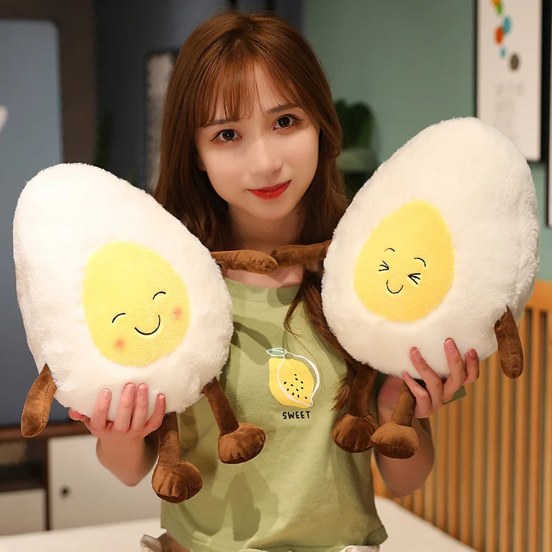 Fluffy Kawaii Soft Boiled Egg Plush Cuddly Plushies Doll Stuffed Food ...