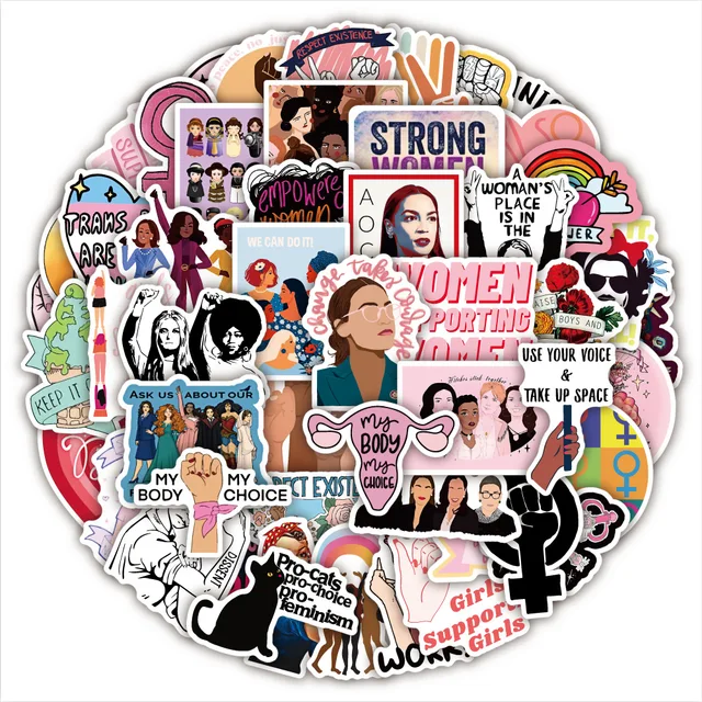50/100Pcs Feminist Girl Power Stickers Women Rights Sticker For ...