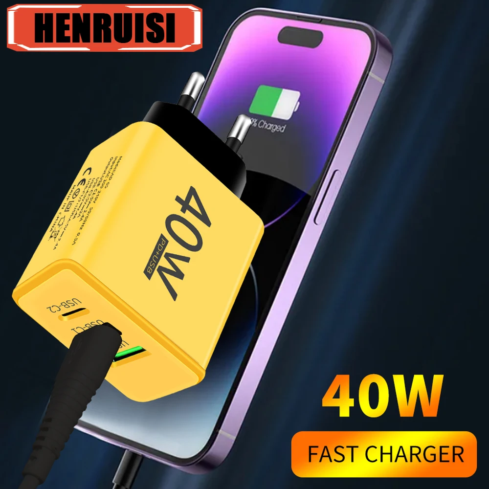 40W-USB-PD-Charger-Type-C-Quick-Charge-3-0-Fast-Charging-Wall-Charger ...