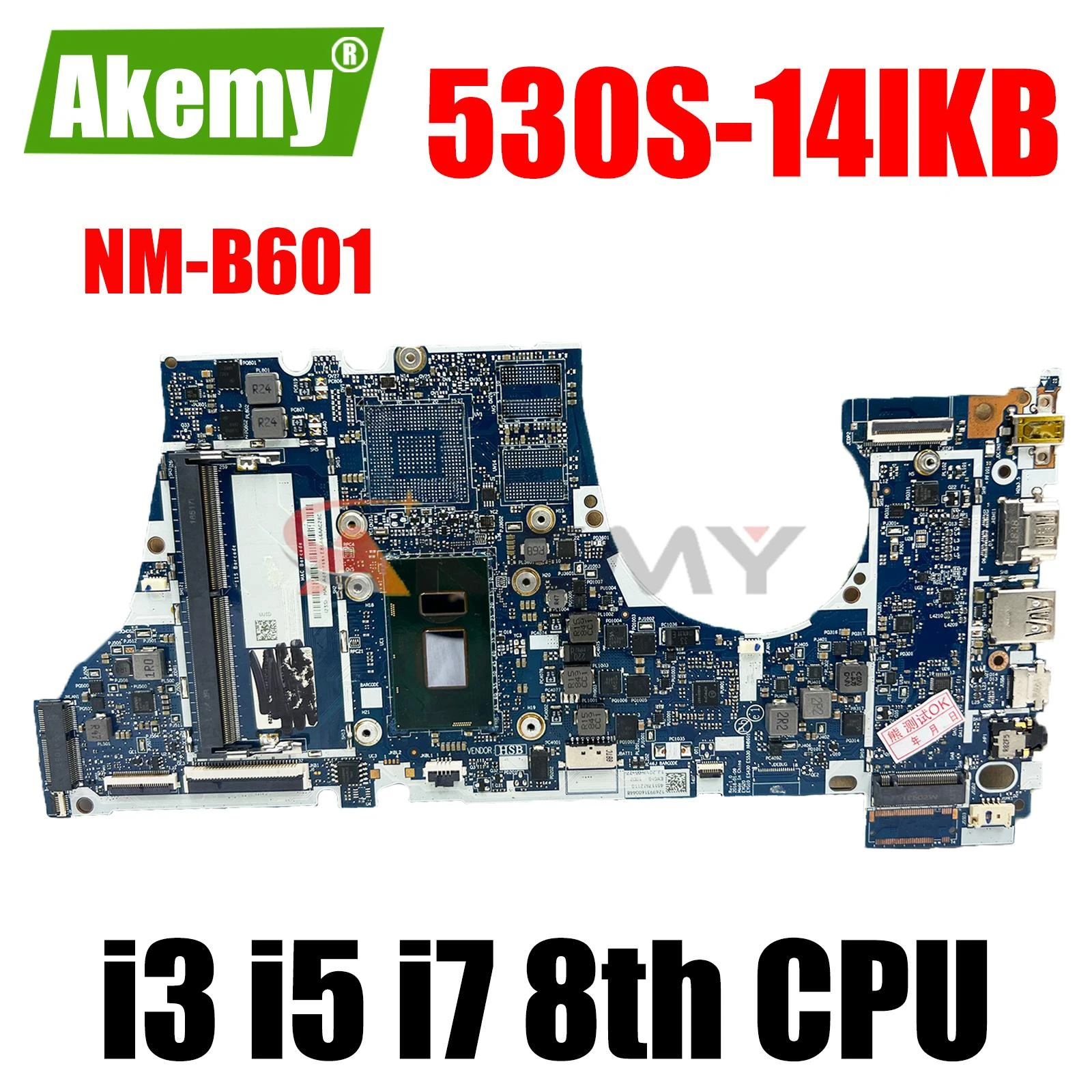 For Lenovo ideapad Yoga 530 14IKB 530S 14IKB Flex 6 14IKB Notebook Motherboard NM B601 With i3 ...