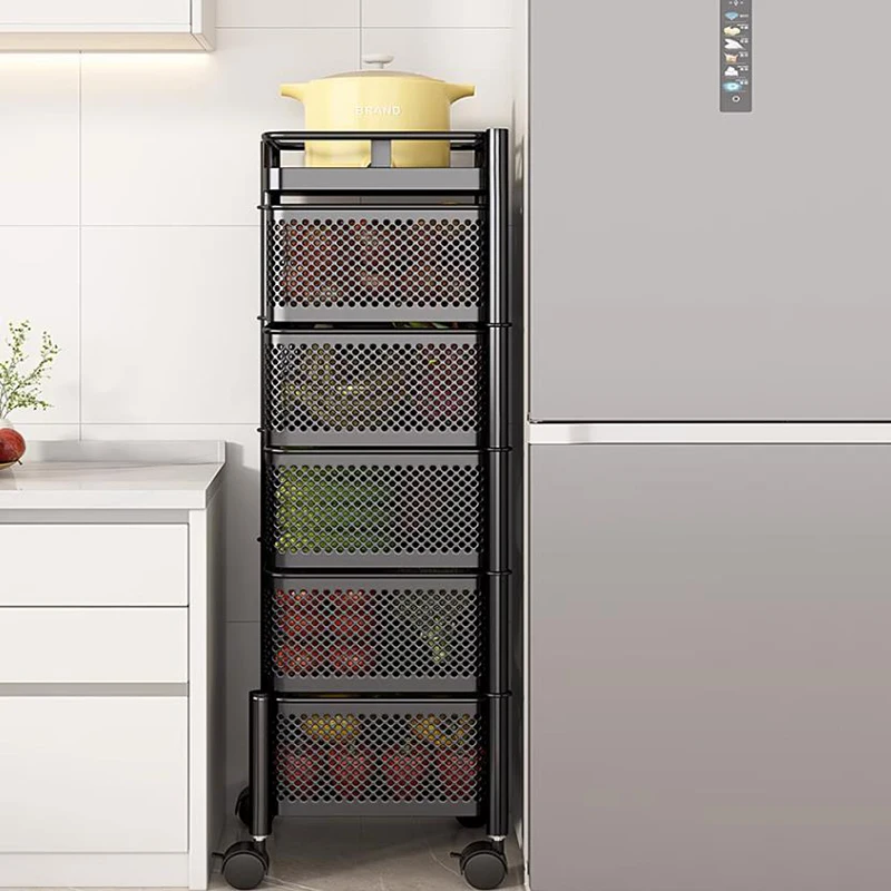 Auxiliary-Food-Cart-Rolling-Mobile-Storage-Rack-Trolley-Utility-Cart ...