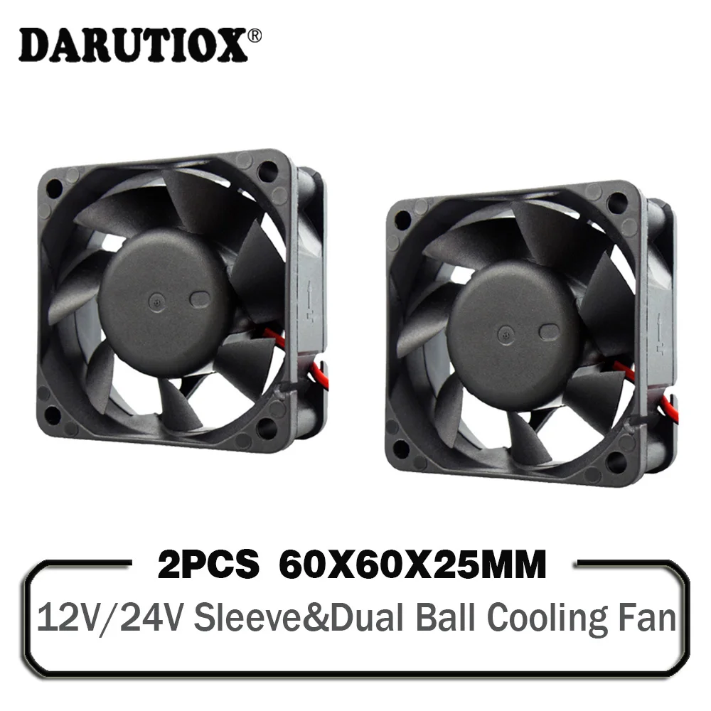 2-Pieces-DC-5V-12V-24V-60mm-60x60x25mm-Cooling-Fan-6025-PC-Computer ...