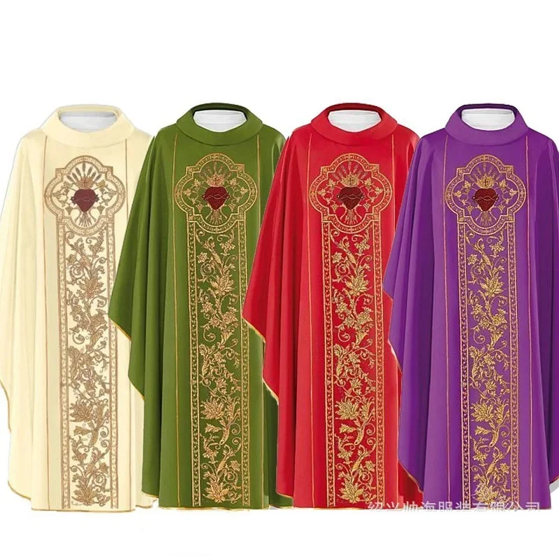 Monk Church Costume Priest Cape Monk Cross Print Robe Dress Jesus ...