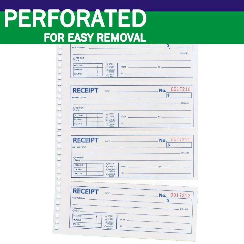 Spiral Bound Design Rent Receipt Book Two-Part Duplicate Copies Money ...