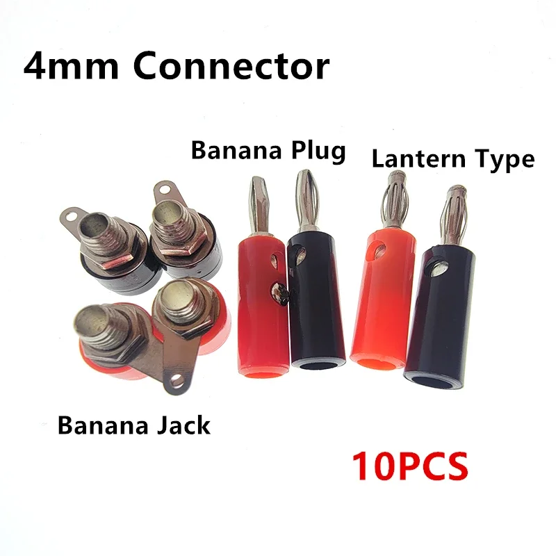10PCS-Silver-4mm-Banana-Plug-Lantern-Type-Male-and-Female-4mm-Banana ...