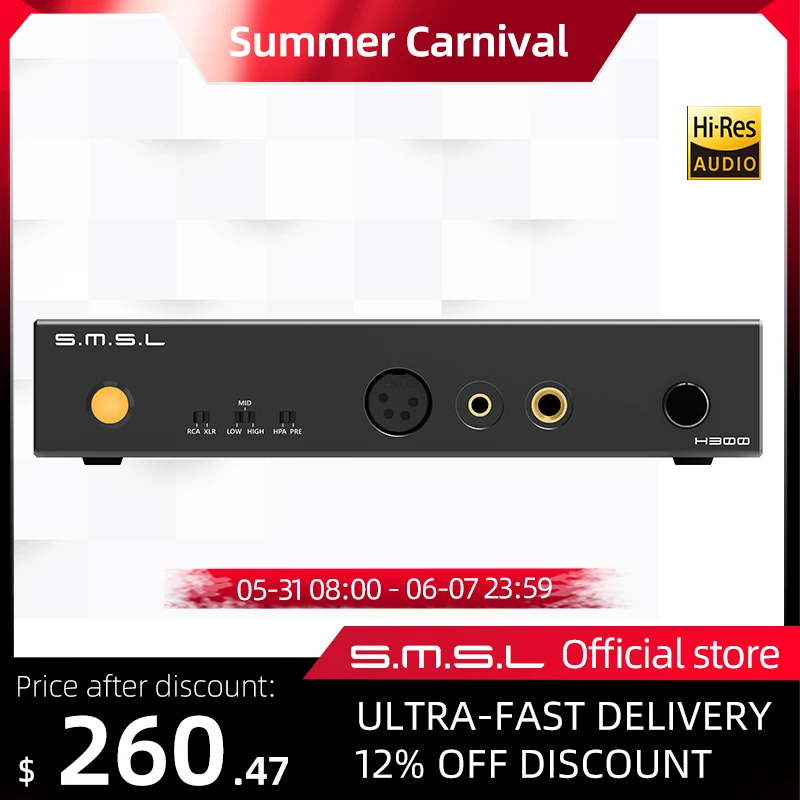 SMSL-H300-Headphone-Amplifier-Full-Balanced-Low-Noise-Audio-6-35mm-4 ...