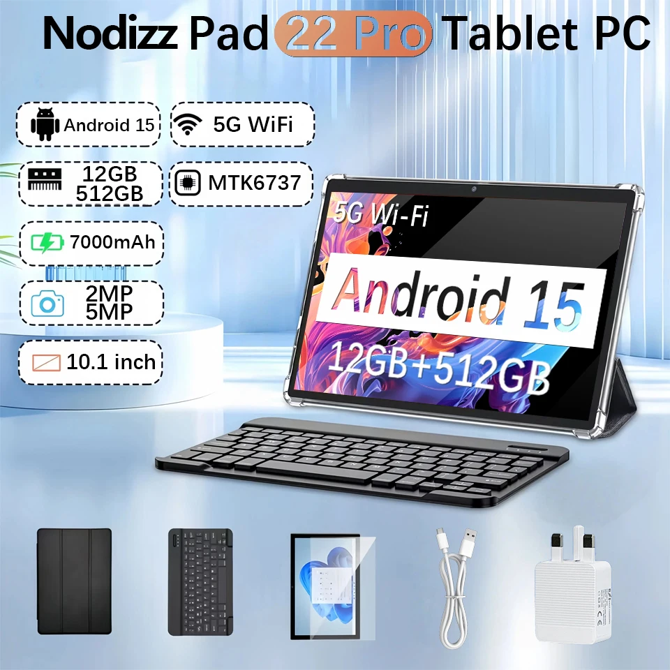 Nodizz 2025 Android 15 IPS Display 10.1 Inch 8GB(4+4 Expand) RAM+64GB ...