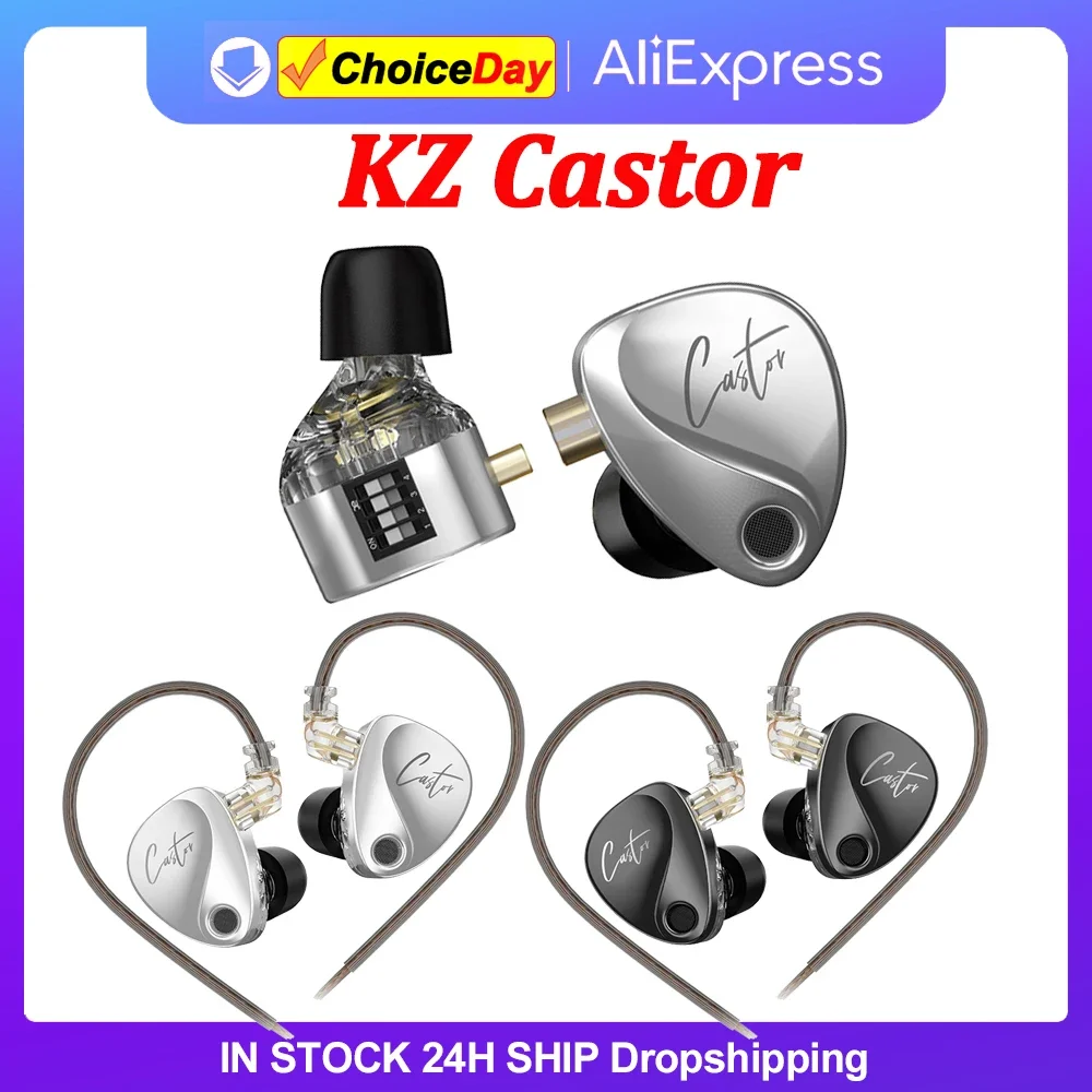 KZ-Castor-In-Ear-HiFi-Earphone-Wired-Earbuds-2D-Dynamic-High-end-Tunable-Balanced-Armature ...