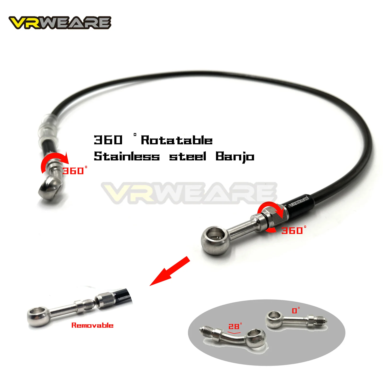 Stainless-Steel-Banjo-Motorcycle-Brake-Hose-Braided-Line-with-360 ...