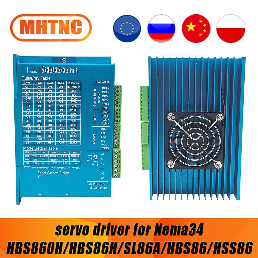 SL86A-HBS860H-HBS86H-HBS86-HSS86-hybrid-servo-Motor-Driver-AC-20-80V-DC ...