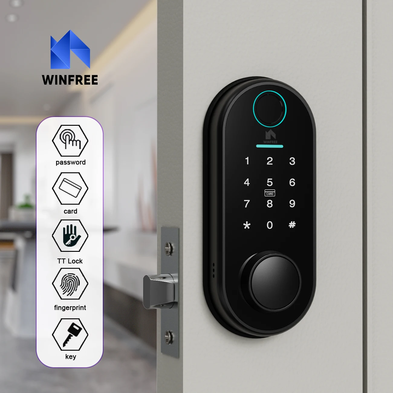 WINFREE-Smart-Deadbolt-Fingerprint-Door-Lock-Passcode-Card-Keyless ...
