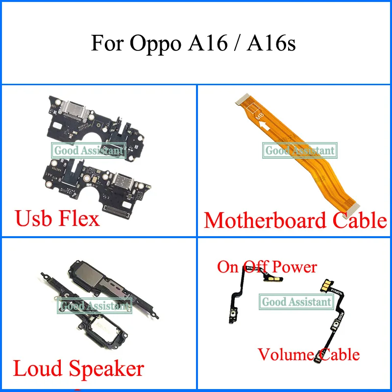 For-Oppo-A16-Oppo-A16s-Usb-Flex-Loud-speaker-Motherboard-cable-On-Off ...