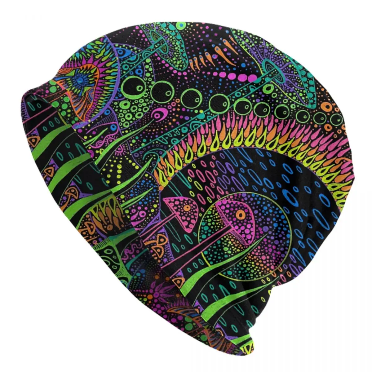 Custom Magic Mushroom Trippy Psychedelic Neon Pastel Goth Bonnet Hat ...